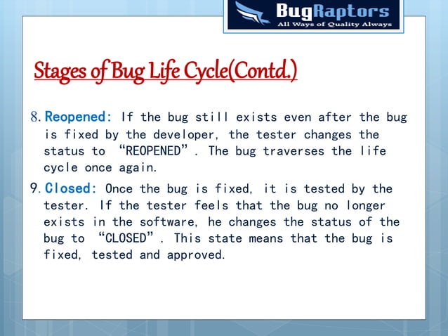 Bug life cycle | PPTX
