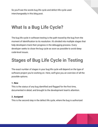 Bug Life Cycle in Software Testing: Understanding the Journey from ...