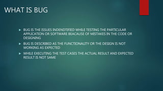 BUG or DEFECT LIFE CYCLE.pptx