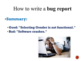 Bug report and feature request | PPT