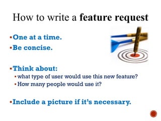 Bug report and feature request | PPT
