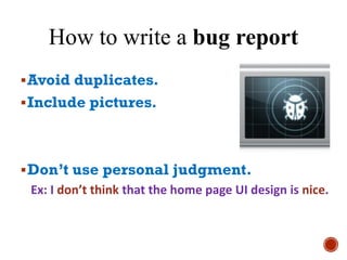 Bug report and feature request | PPT