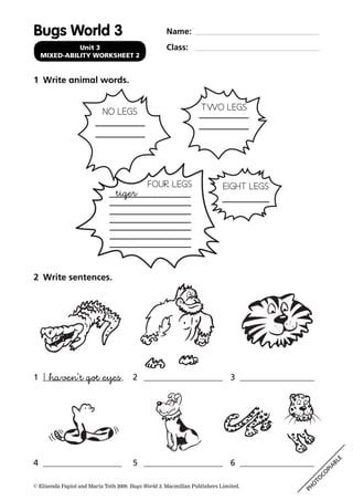 Bugs 3 animals | PDF