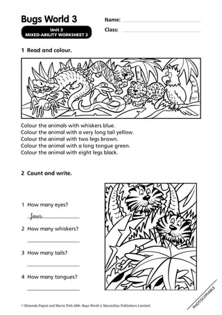 Bugs 3 animals | PDF