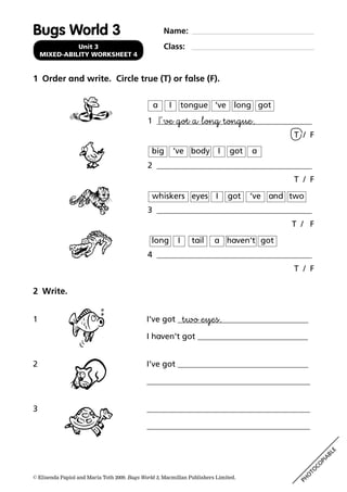 Bugs 3 animals | PDF