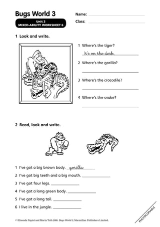 Bugs 3 animals | PDF