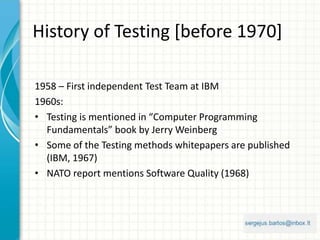 Introduction to Testing Industry | PPTX