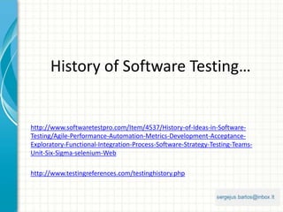 Introduction to Testing Industry | PPTX | Technology & Computing