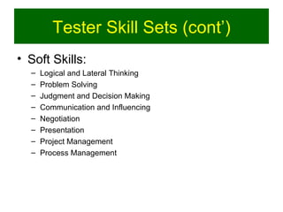 Software Testing Career Skill Development on BugDay Bangkok 2009 | PDF