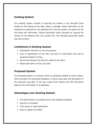 Bug Tracking Java Project | DOC