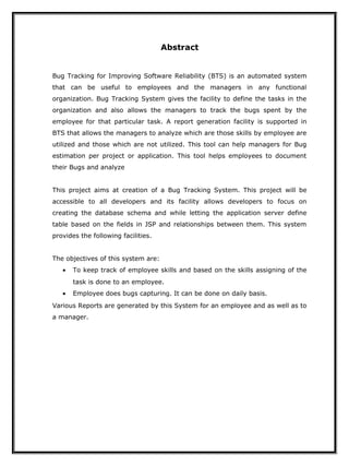 Bug Tracking Java Project | DOC | Operating Systems | Computer Software and Applications