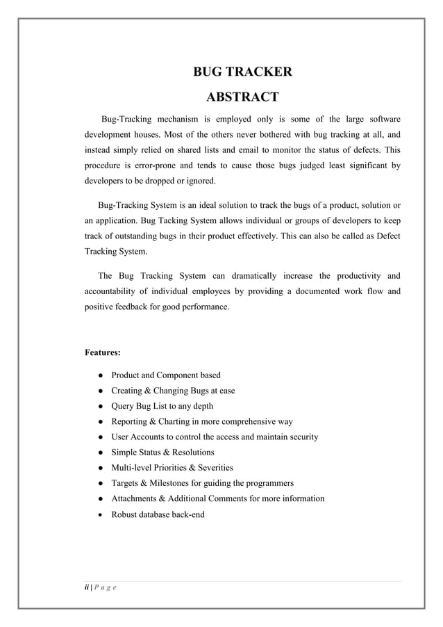 Bug tracker management system project report.pdf | Operating Systems | Computer Software and ...