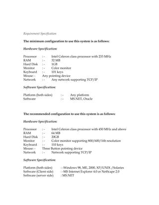 Bug tracking system(synopsis) | DOC