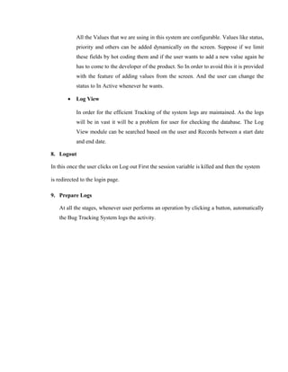 Bug tracking system(synopsis) | DOC
