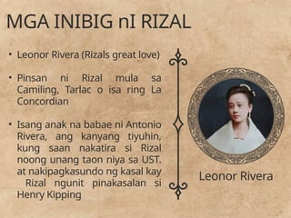 Buhay ni Rizal at ang mga mahahalagang tao sa buhay ni Rizal | PPTX