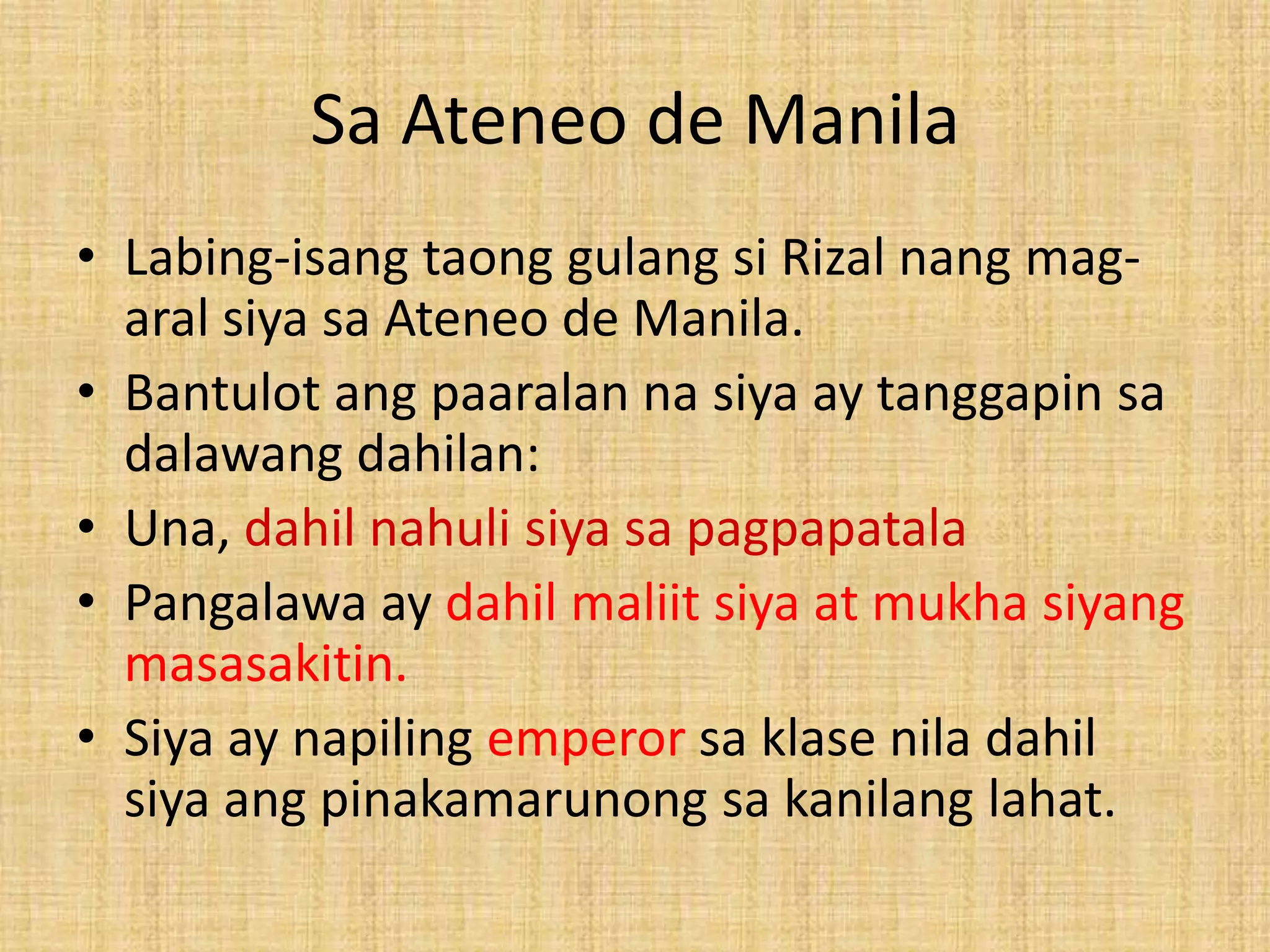 Buhay ni rizal | PPT