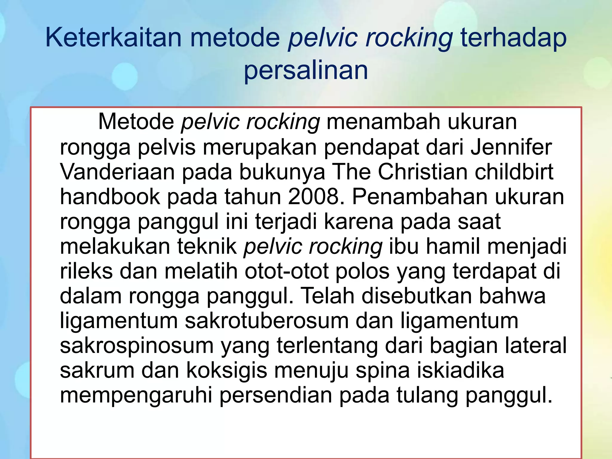 Pelvic Rocking | PPTX