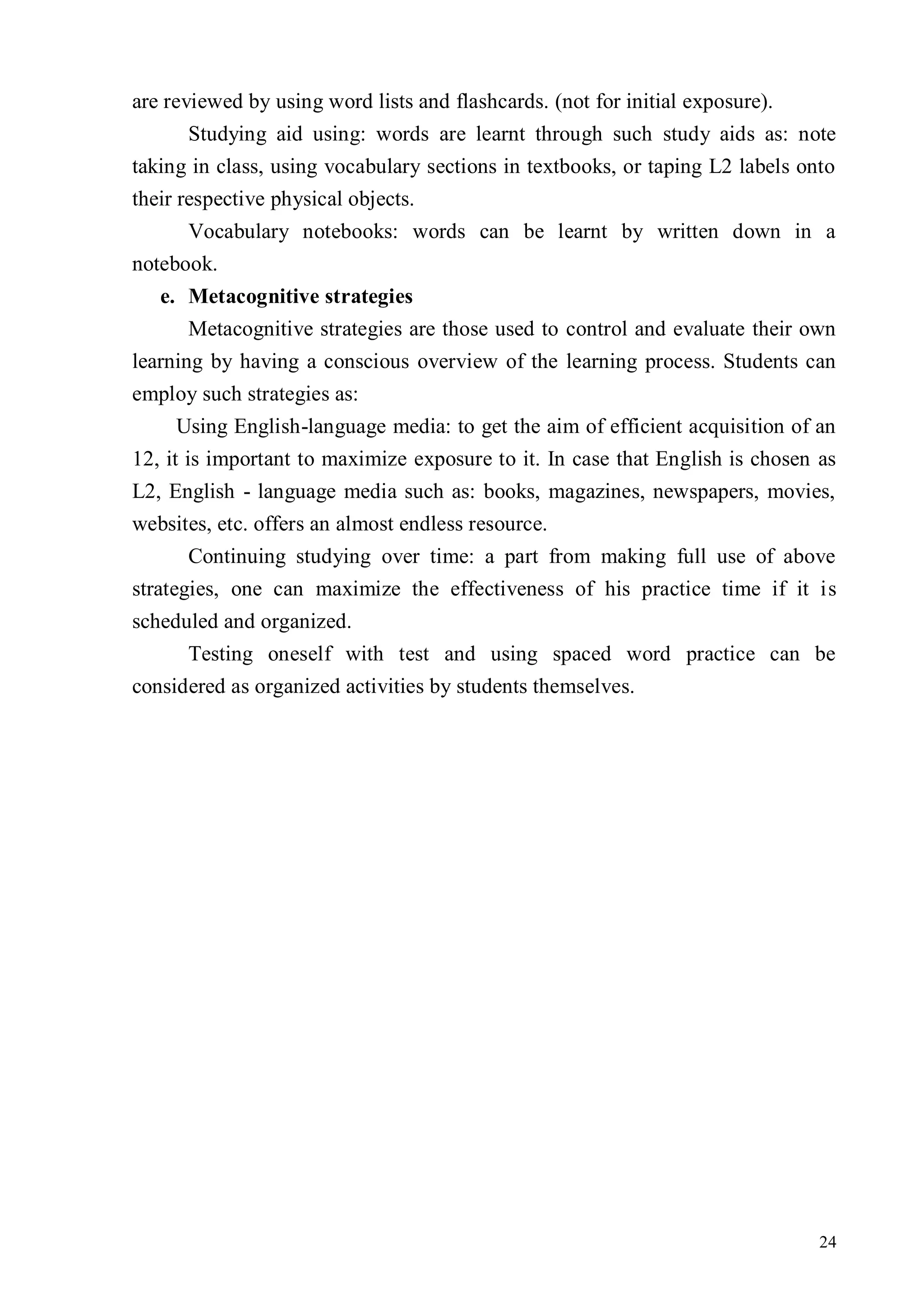 A study on effective vocabulary learning strategies for students, 9đ | PDF