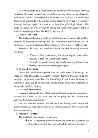A study on effective vocabulary learning strategies for students, 9đ | PDF