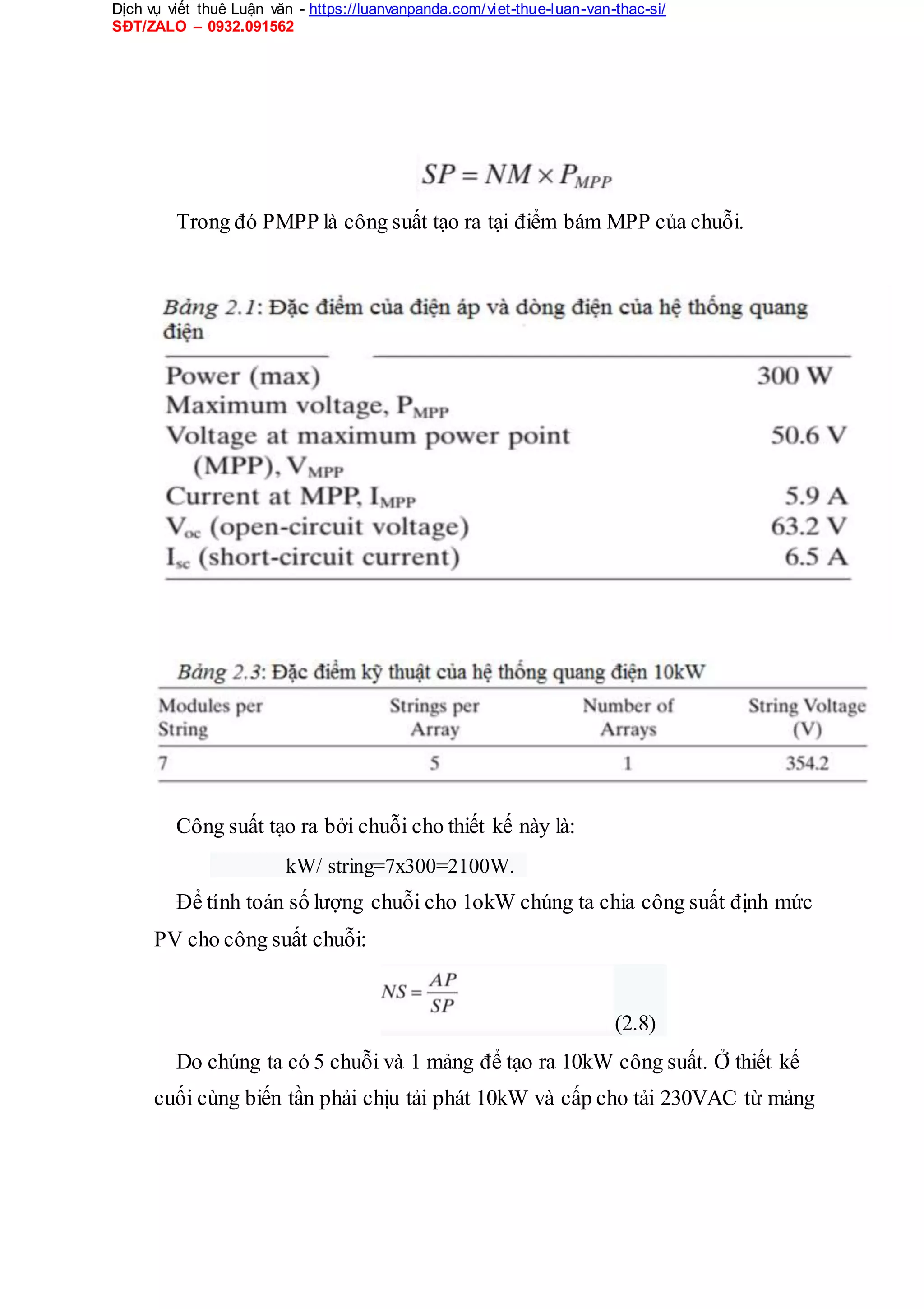Luận văn Thạc sĩ Năng lượng mặt trời, đi sâu tìm hiểu về hệ thống điện năng lượng mặt trời | DOC
