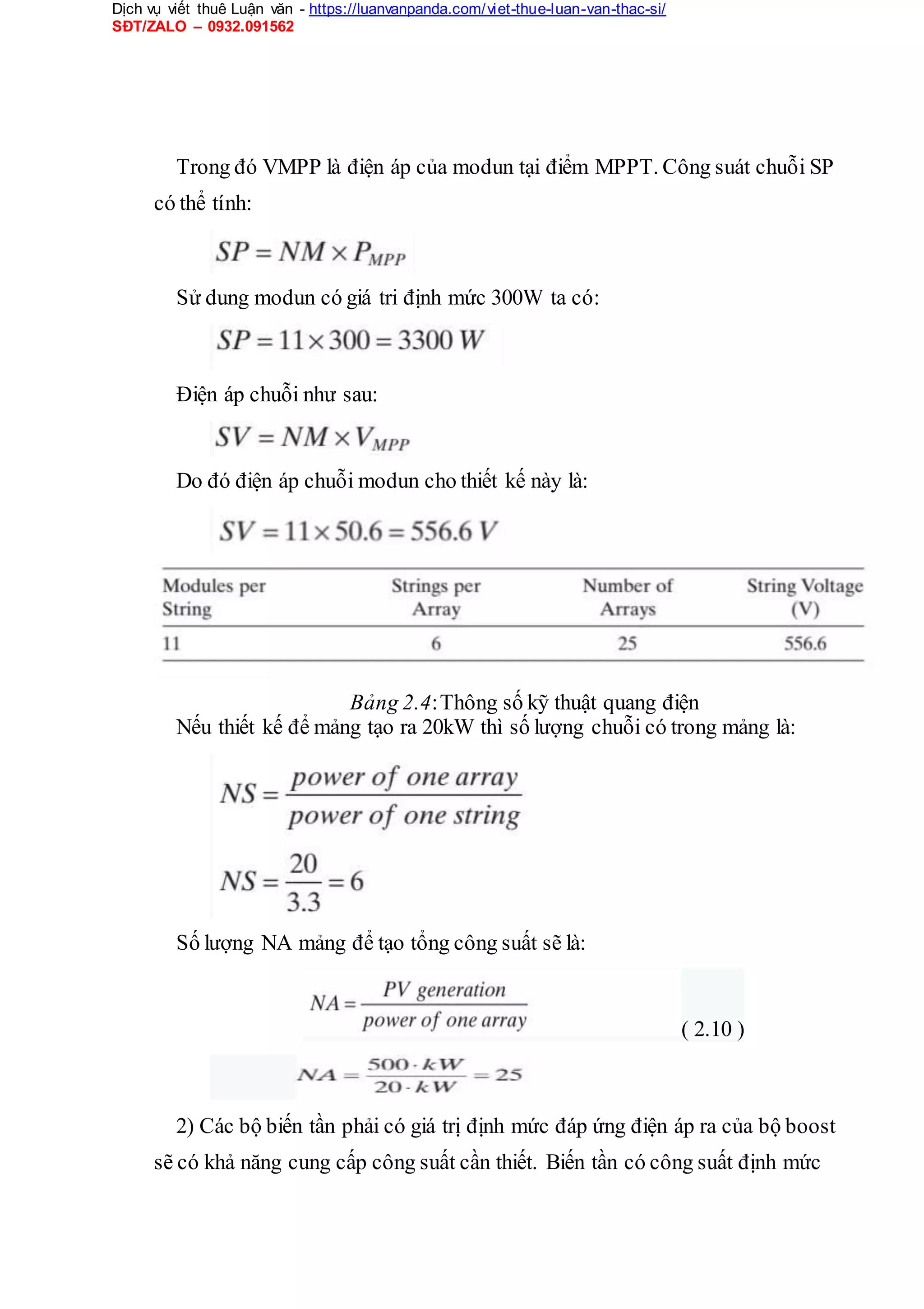 Luận văn Thạc sĩ Năng lượng mặt trời, đi sâu tìm hiểu về hệ thống điện năng lượng mặt trời | DOC