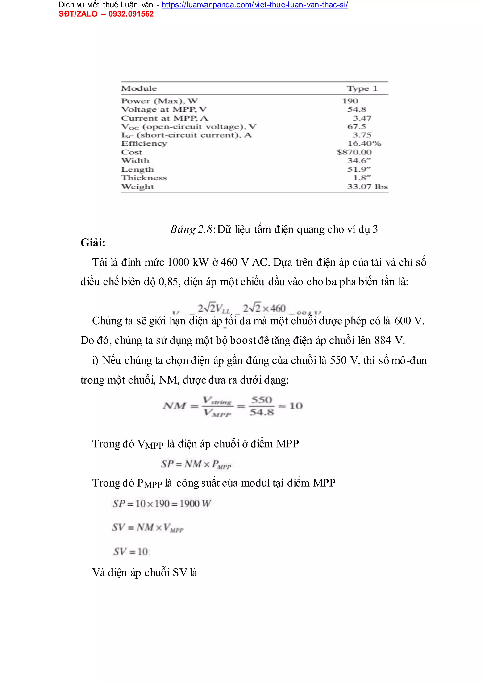 Luận văn Thạc sĩ Năng lượng mặt trời, đi sâu tìm hiểu về hệ thống điện năng lượng mặt trời | DOC