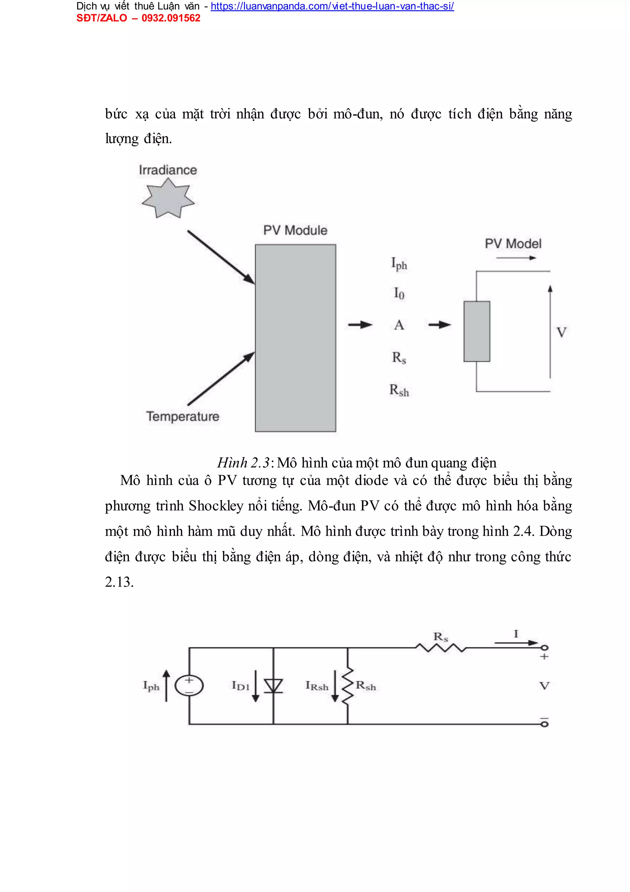 Luận văn Thạc sĩ Năng lượng mặt trời, đi sâu tìm hiểu về hệ thống điện năng lượng mặt trời | DOC