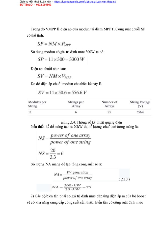 Luận văn Thạc sĩ Năng lượng mặt trời, đi sâu tìm hiểu về hệ thống điện năng lượng mặt trời | DOC