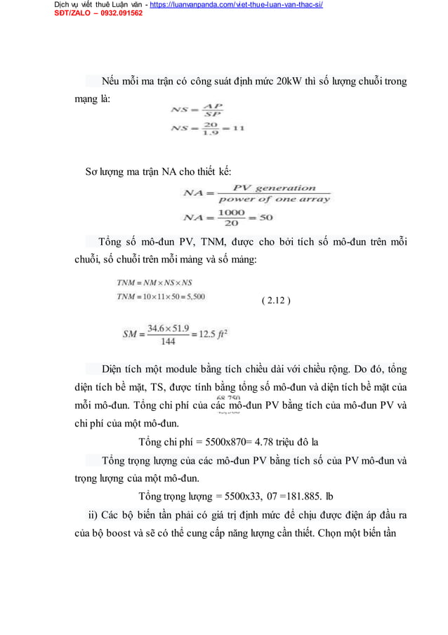 Luận văn Thạc sĩ Năng lượng mặt trời, đi sâu tìm hiểu về hệ thống điện năng lượng mặt trời | DOC