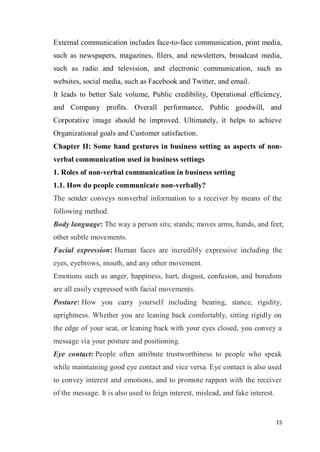The roles of some hand gestures as aspects of non-verbal communication ...