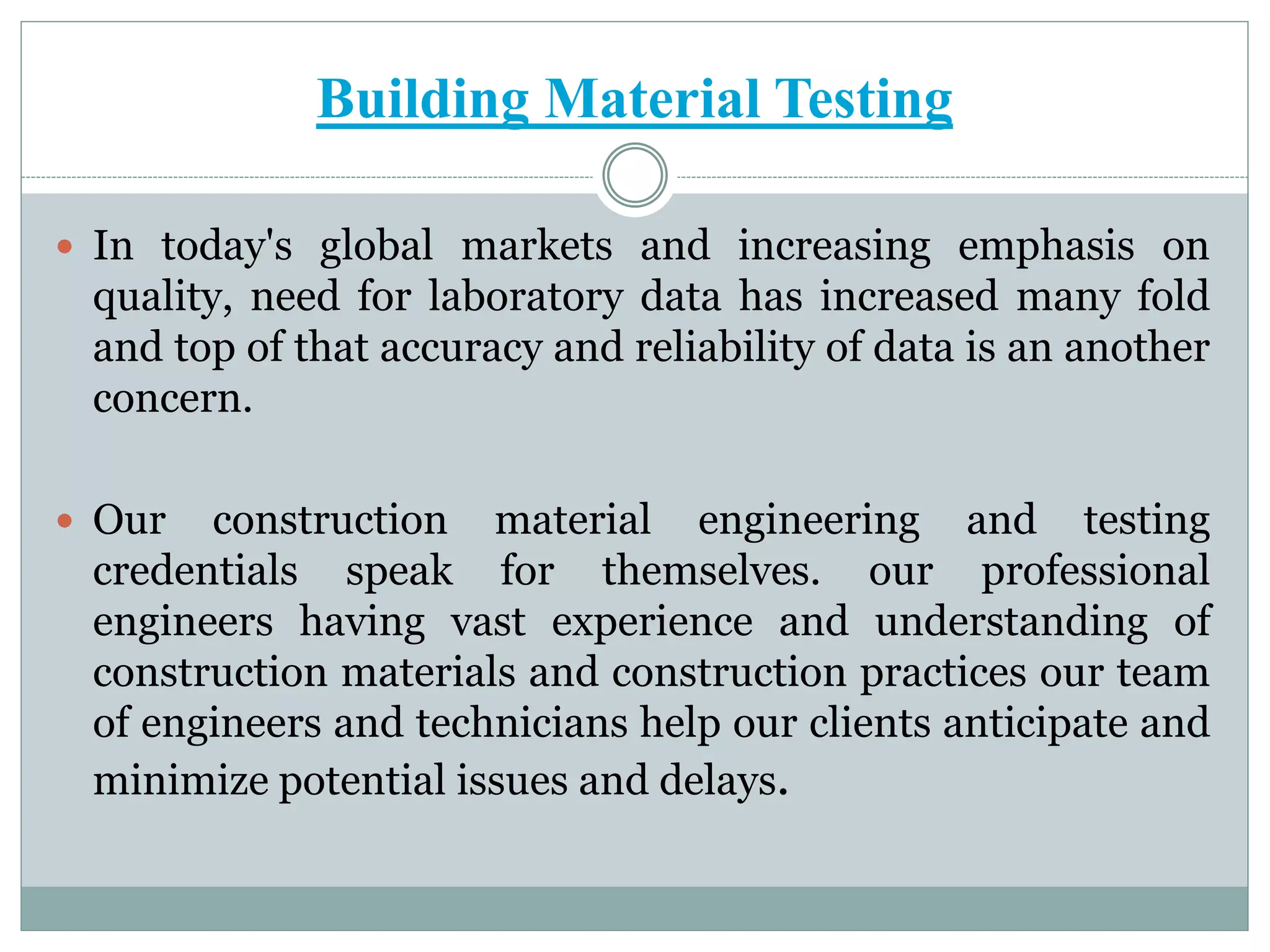 Buiding material testing | PPT