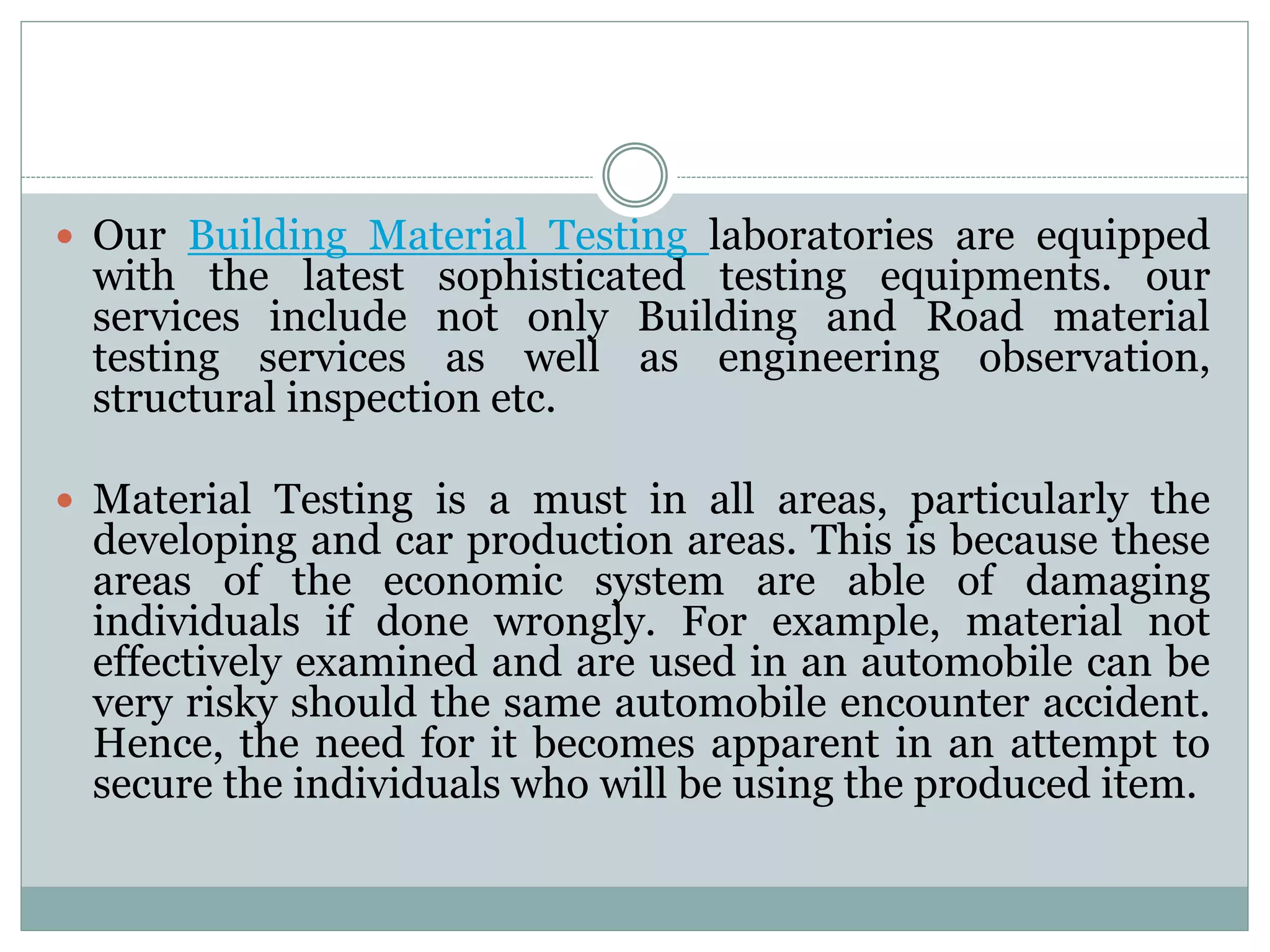 Buiding material testing | PPT