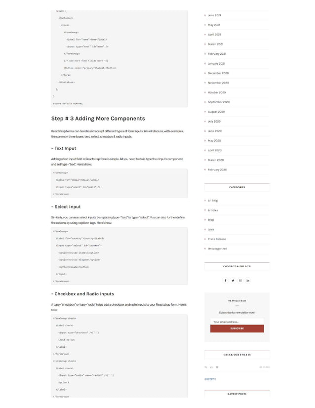 How To Build Forms In React With Reactstrap? | PDF