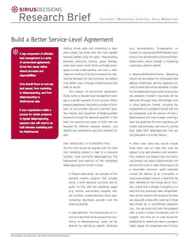Service Level Agreement Quotes