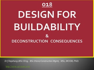 Buildability deconstruction | PPTX