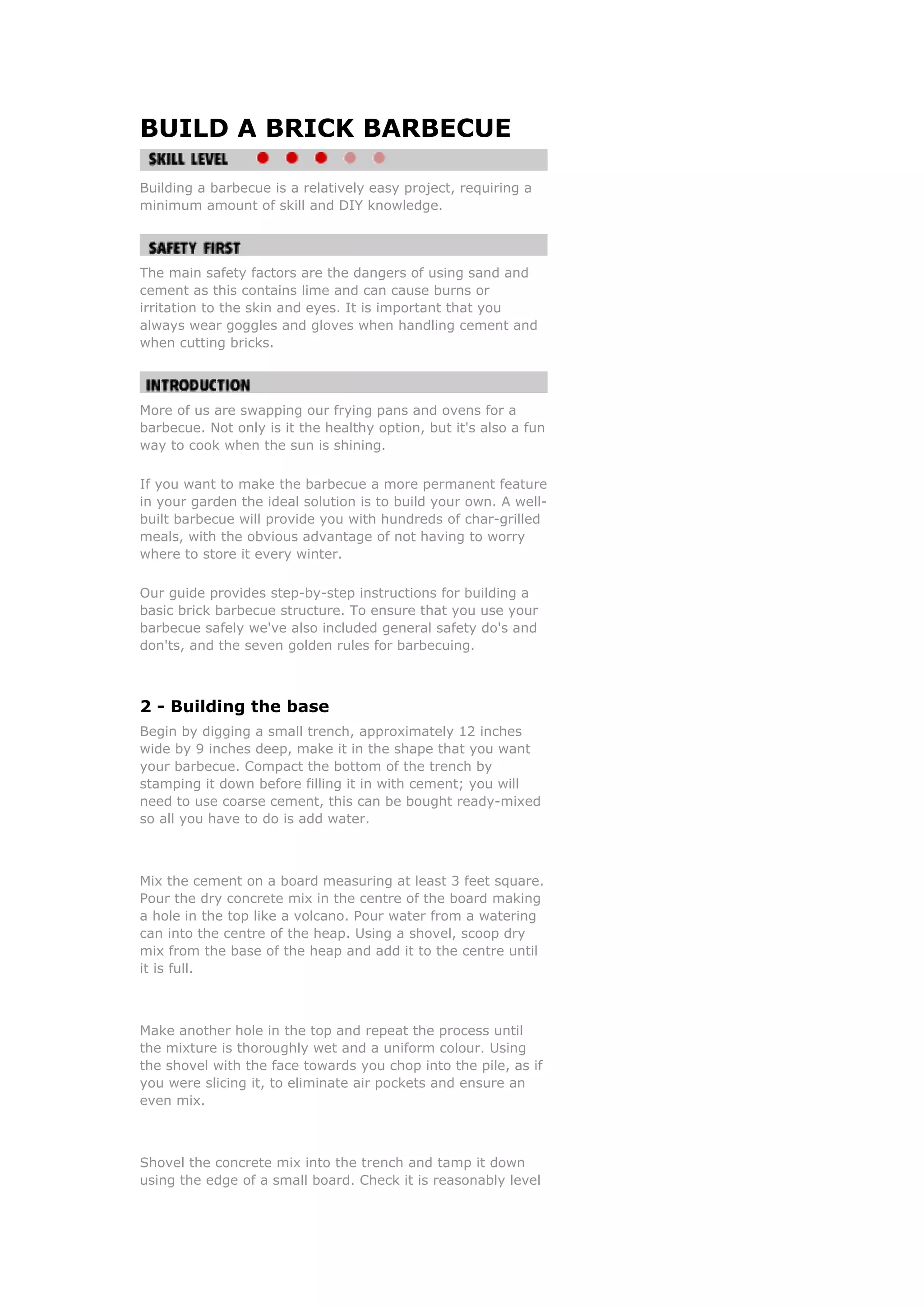 Build a brick barbecue | PDF