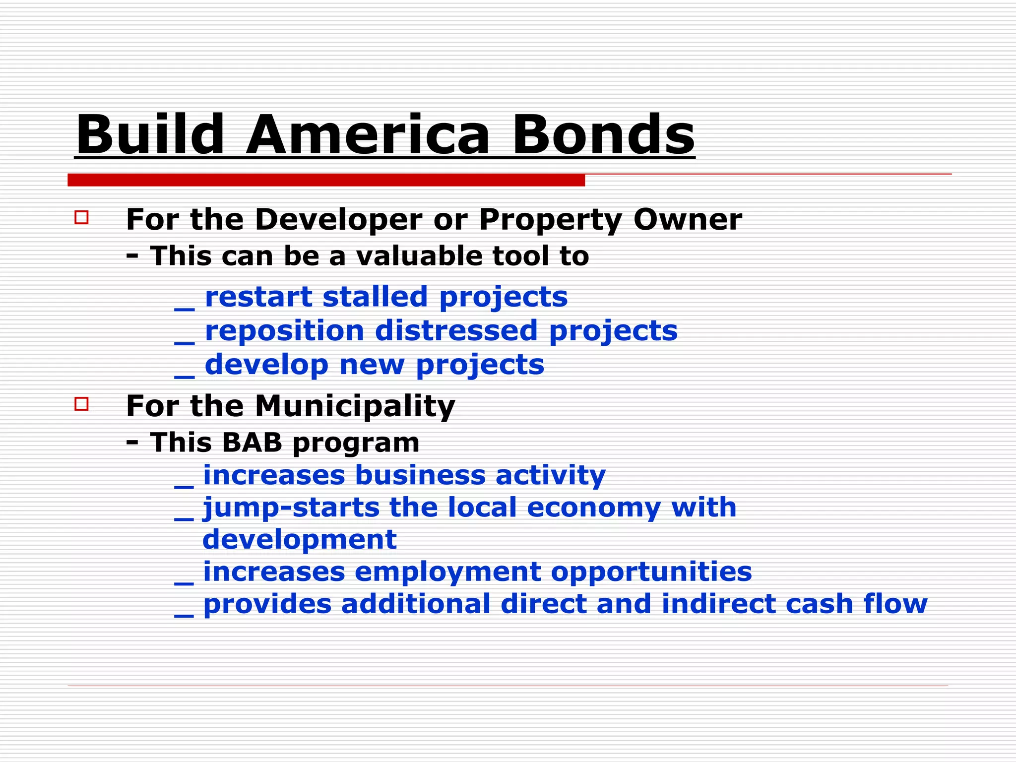Build America Bonds | PPT