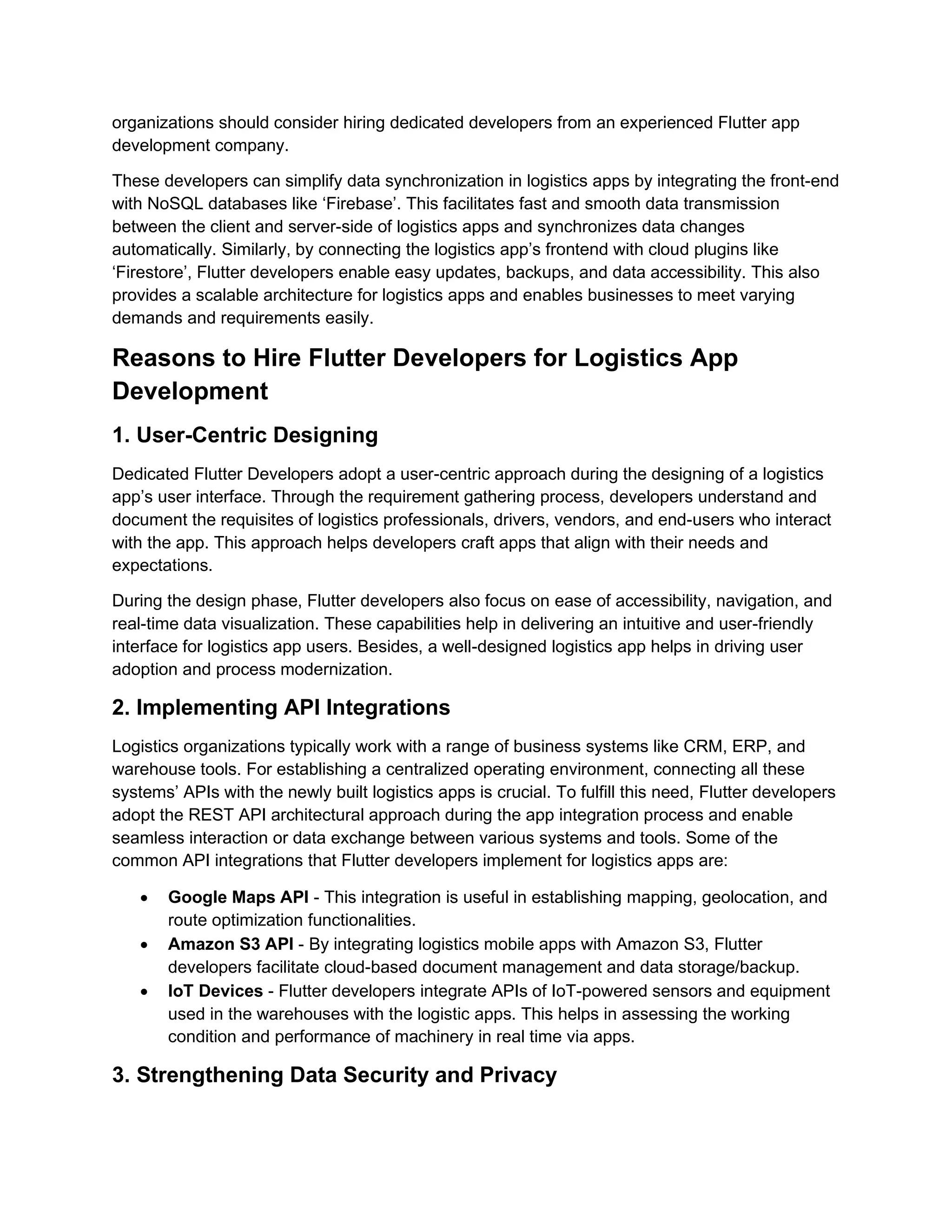 Design Cost-effective Logistics Apps with Flutter Development Company | PDF