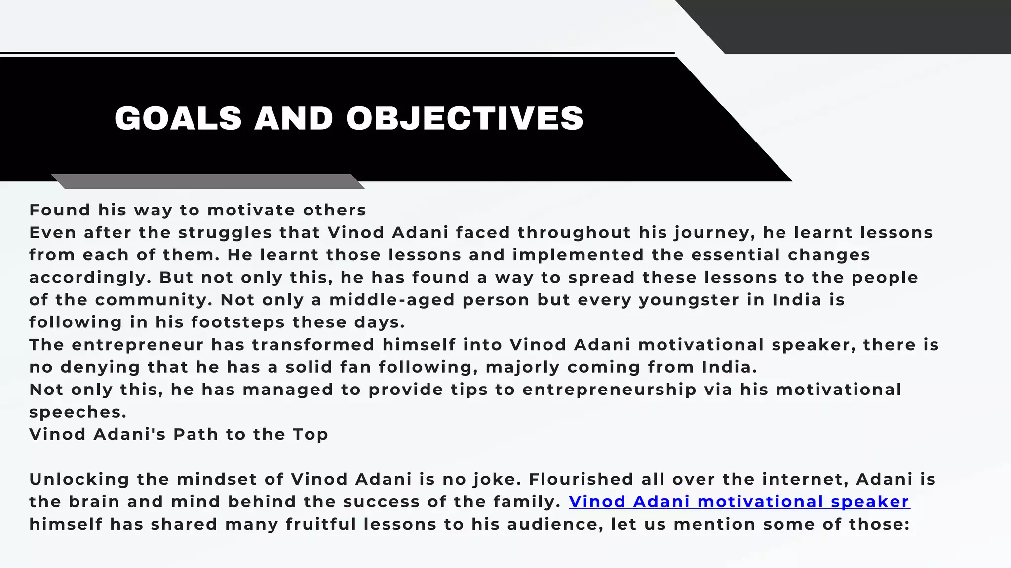 Build an Empire, One Brick at a Time Vinod Adani's Path to the Top | PPTX | Business | Business ...