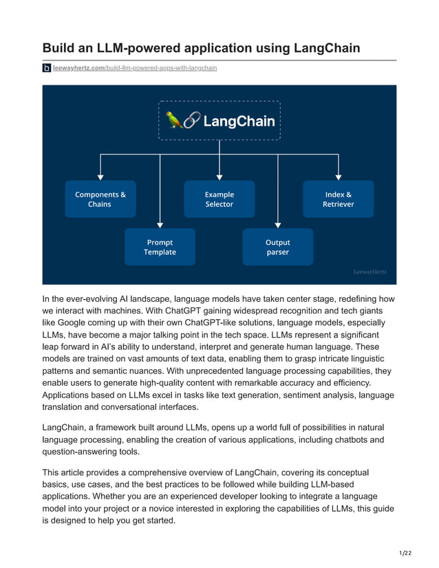 Build an LLM-powered application using LangChain.pdf