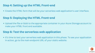 How to Build a Serverless Web App in Azure? | PPT