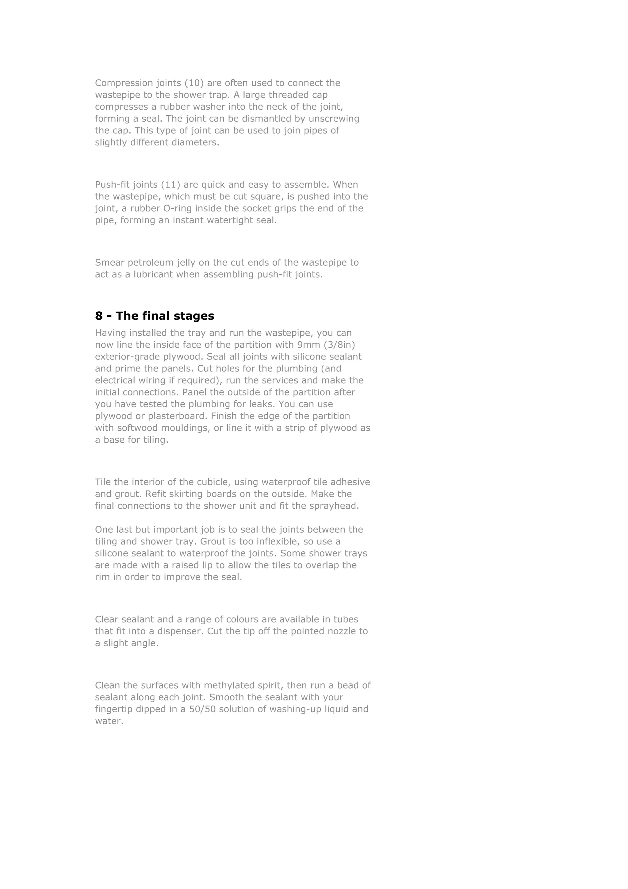 Build a shower cubicle | PDF