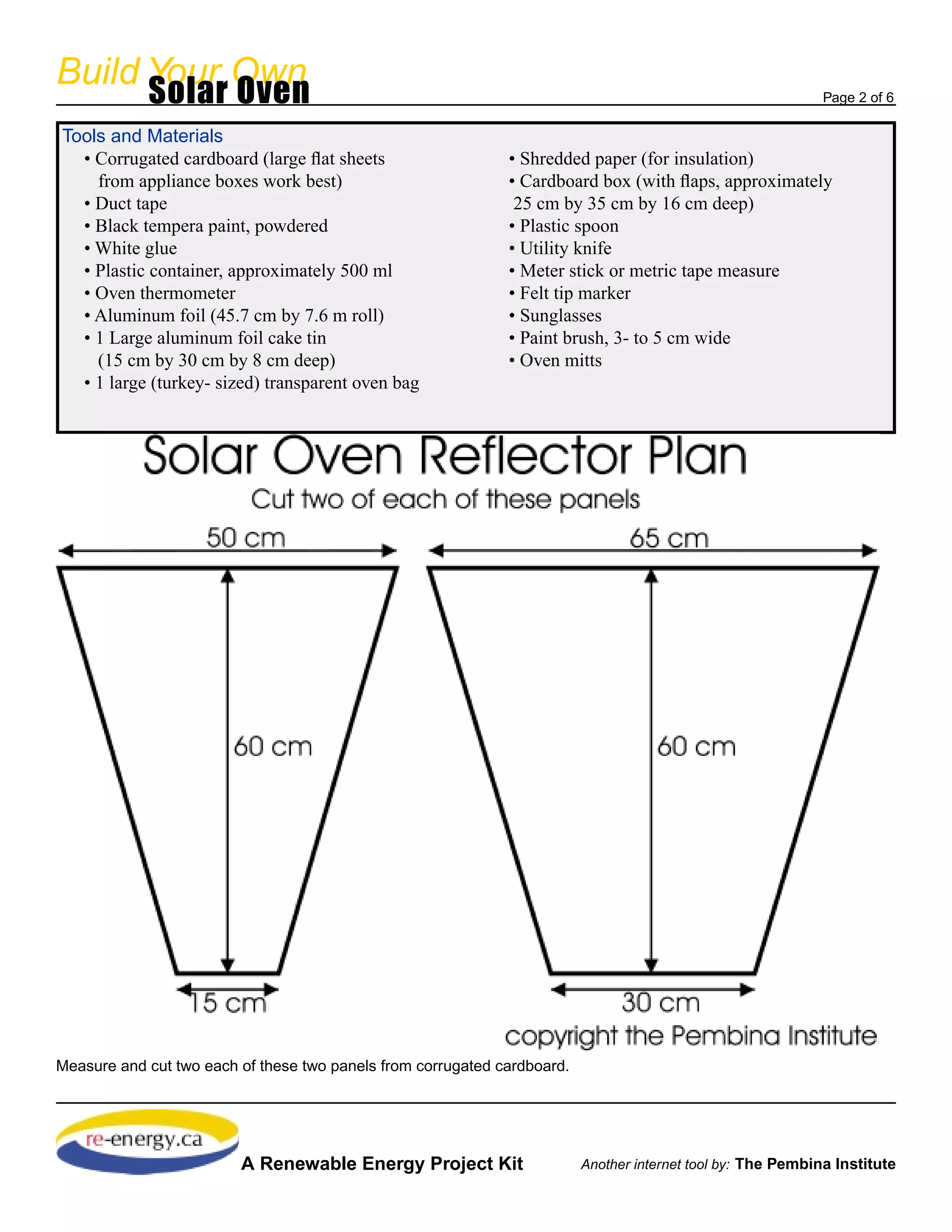 Build a Solar Oven | PDF