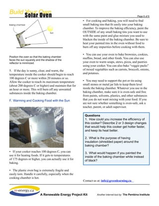 Build a Solar Oven | PDF