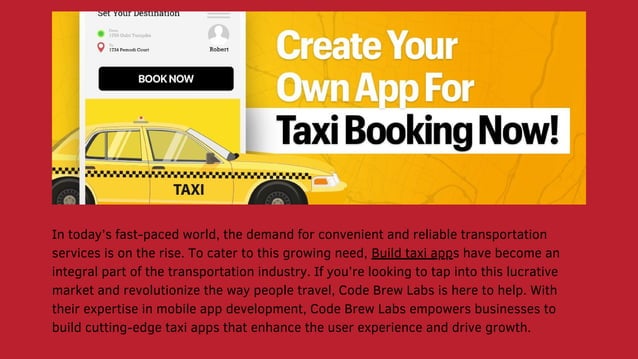 Build a Taxi App with Code Brew Labs | PPT
