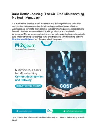 Build Better Learning_ The Six-Step Microlearning Method _ MaxLearn.pdf