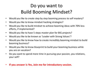 Build booming mindset | PPTX