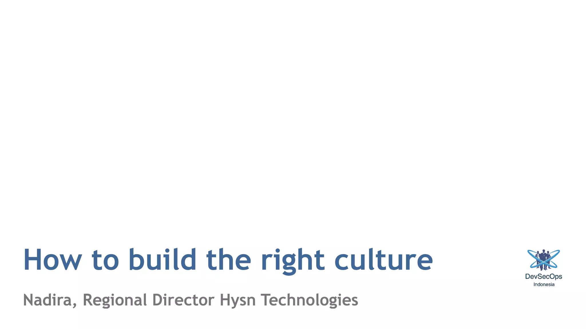 Build the right culture in DevSecOps | PDF
