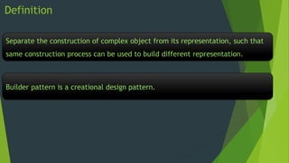 Builder Design Pattern (Generic Construction -Different Representation ...