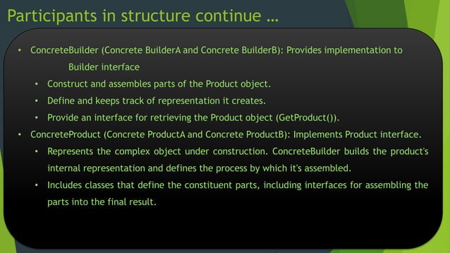 Builder Design Pattern (Generic Construction -Different Representation ...